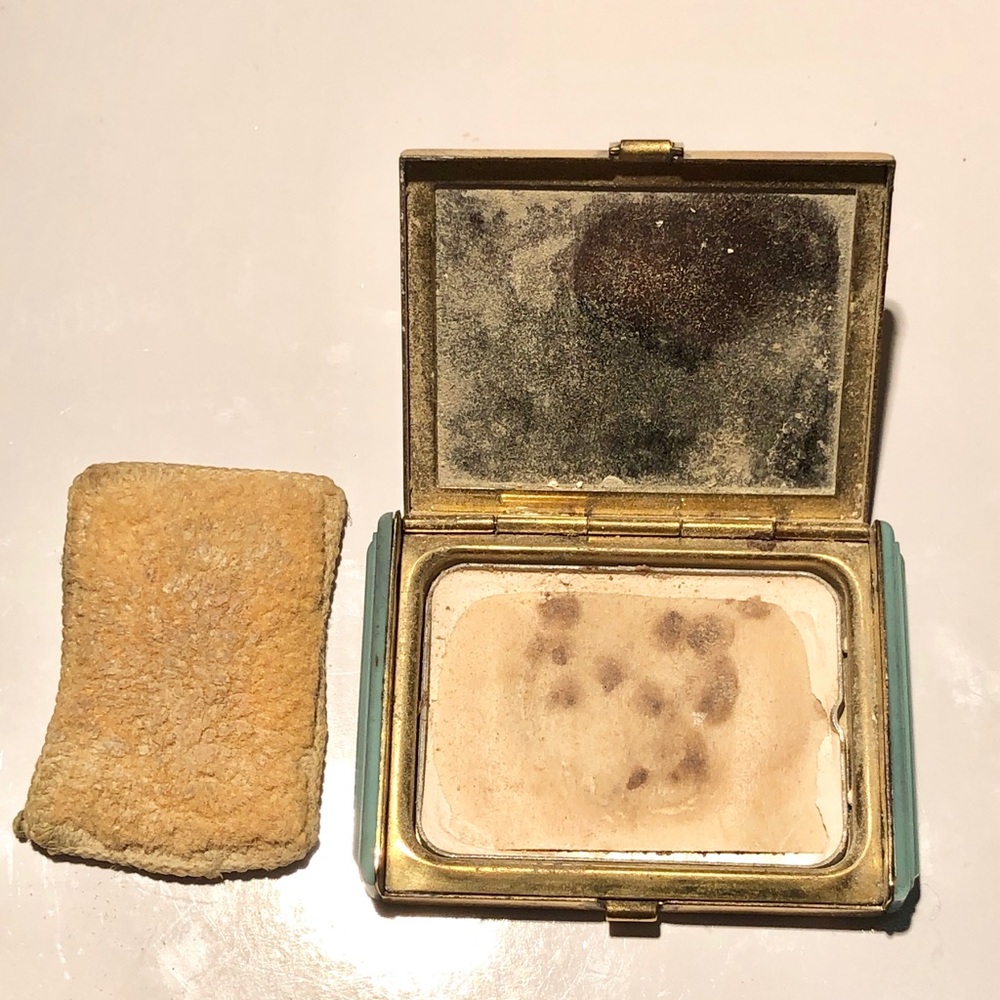 Vintage Coty Art Deco Blue Compact - Gem